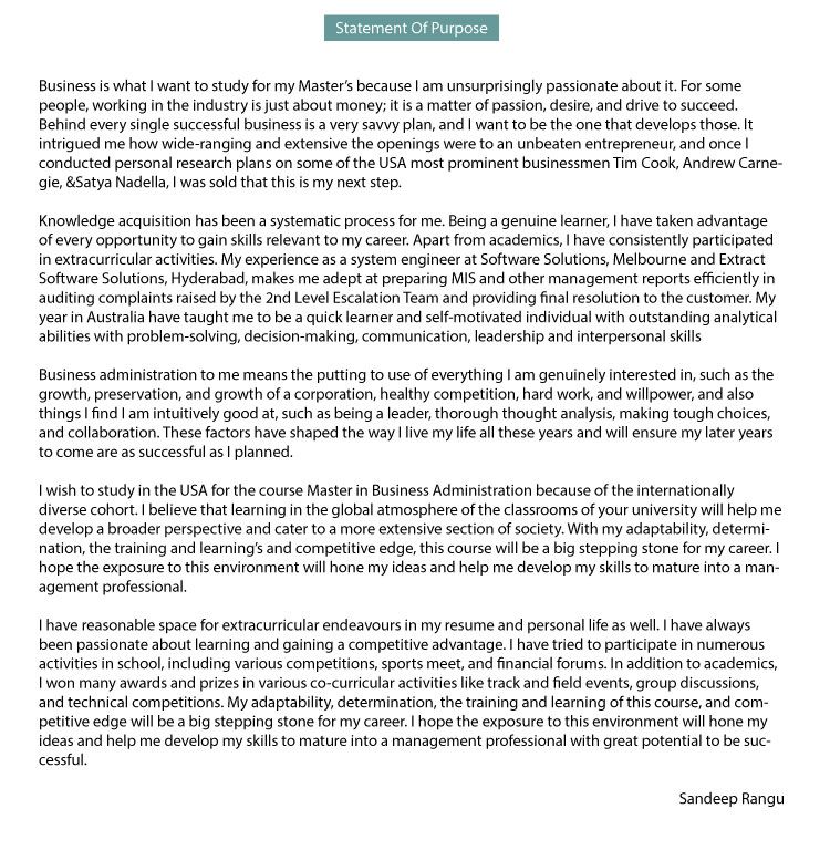 How To Write A Statement Of Purpose Sop For Mba Courses
